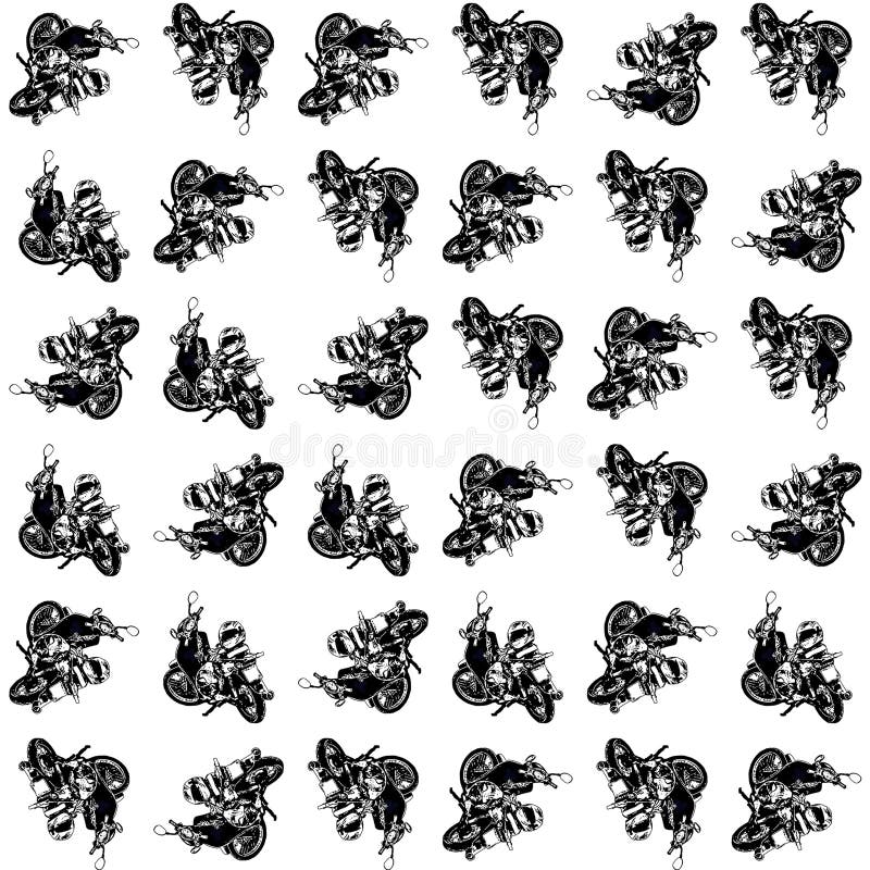 Motorcycle with 2 Helmet Graphic Motif Seamless Pattern Stock ...