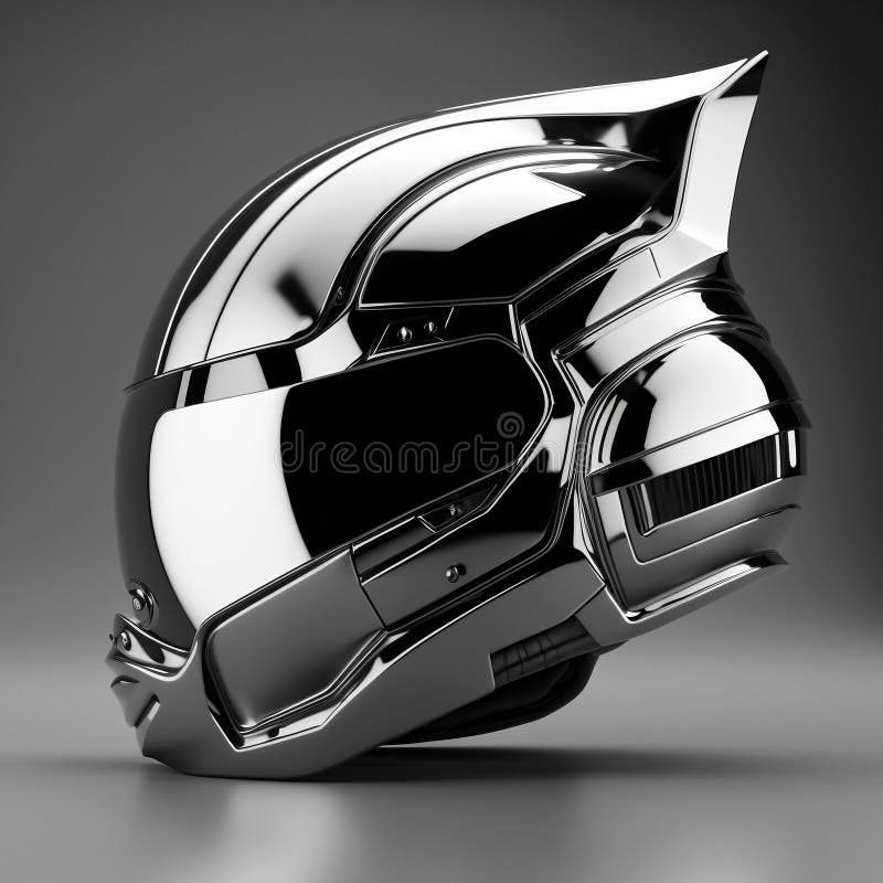 Motorcycle Helmet Metal Chrome Stock Illustration - Illustration of ...