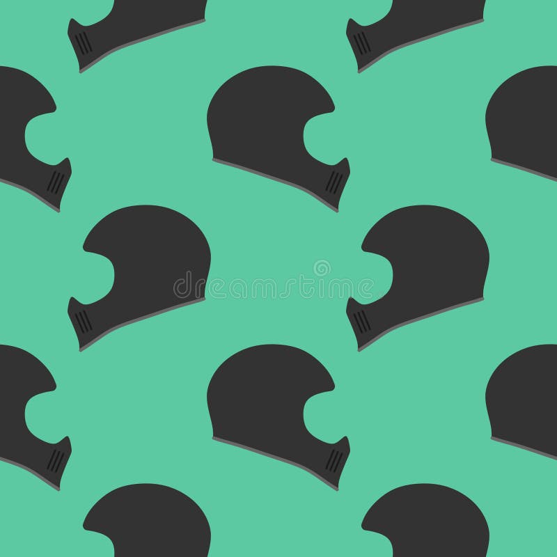 Motorcycle Helmet Seamless Pattern Vector Illustration. Motorcycle Full ...