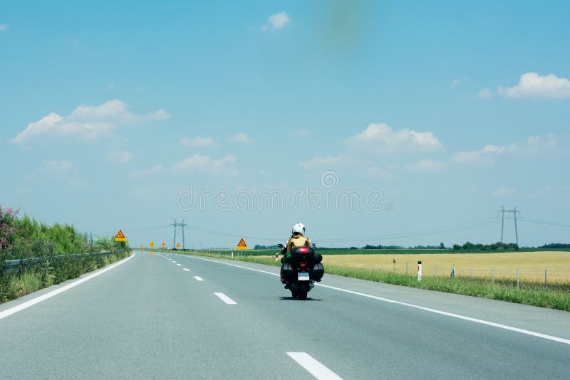 Motorcycle on the high way stock image. Image of motorcycle - 55579293