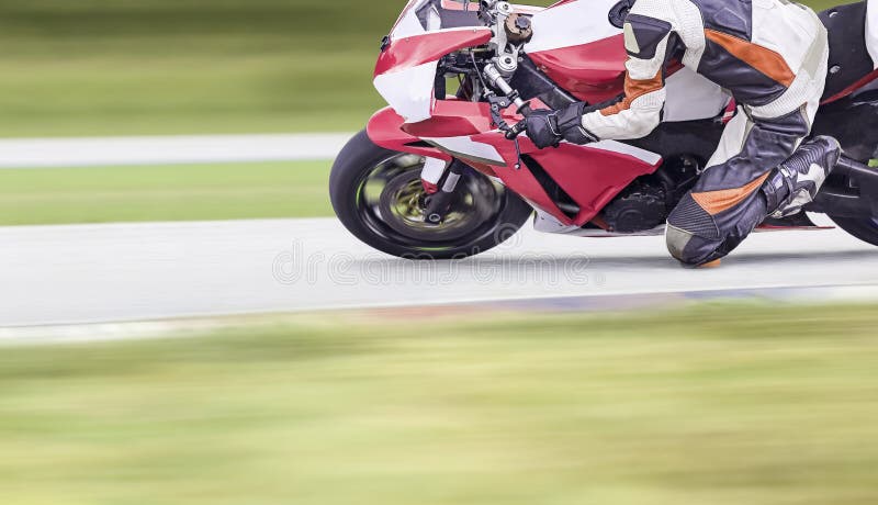Motorcycle on highway stock photo. Image of leaning, champion - 79497826