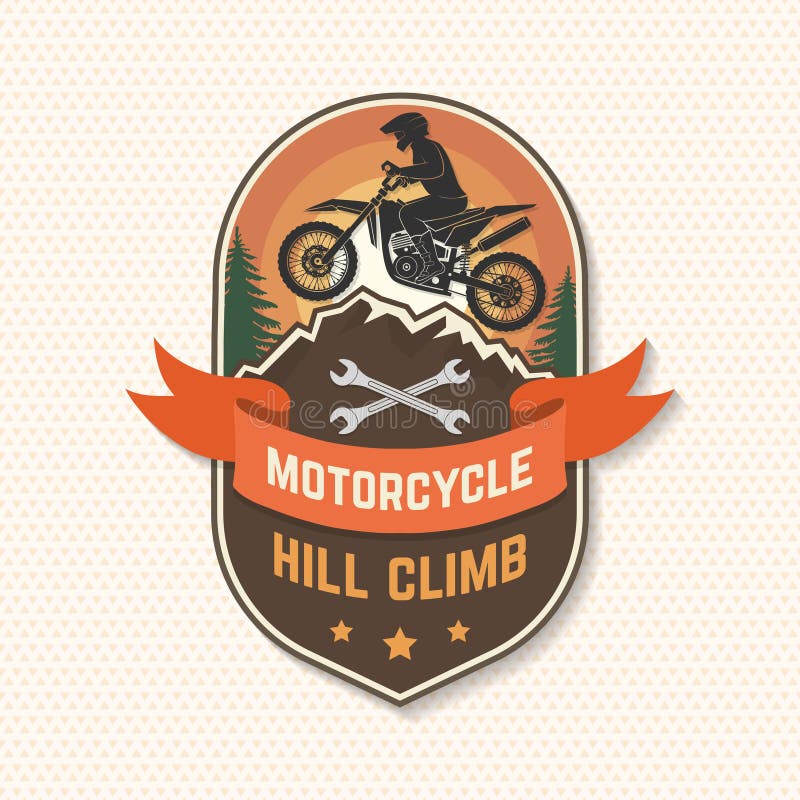 Motorcycle Hill Climb Sticker. Vector Stock Vector - Illustration of ...