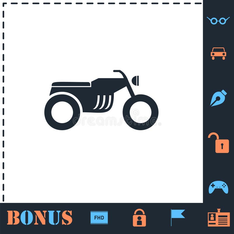 Motorcycle icon flat stock vector. Illustration of background - 146465477