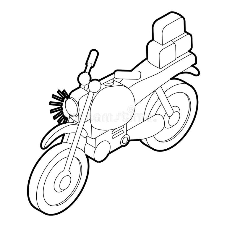 Motorcycle Icon, Outline Style Stock Vector - Illustration of speed ...