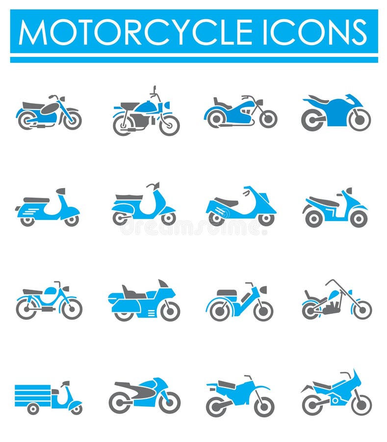 Motorcycle Icons Set on Background for Graphic and Web Design. Creative ...