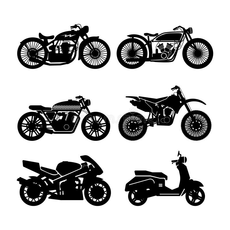 Motorcycle Icons set. stock vector. Illustration of collection - 98504835