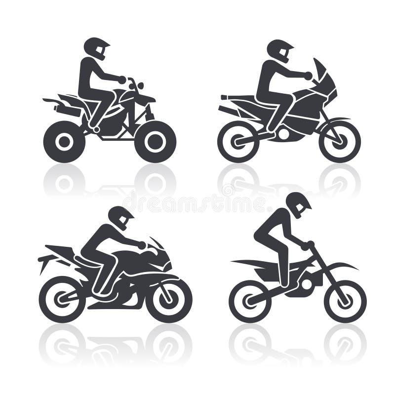 Motorcycle icons set stock vector. Illustration of racing - 36292671