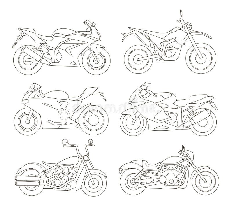 Vector Set of Motorcycle Accessories Pattern Stock Vector ...
