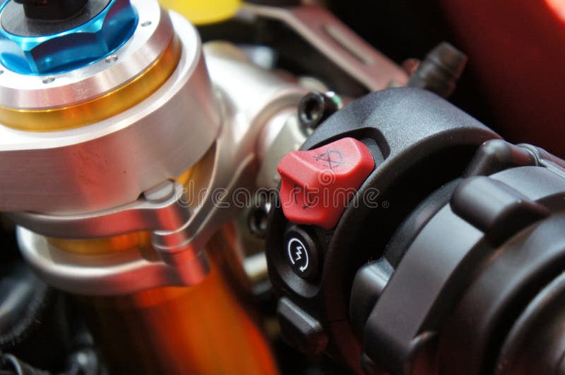 Motorcycle Ignition and Engine Kill Button. Stock Photo - Image of ...
