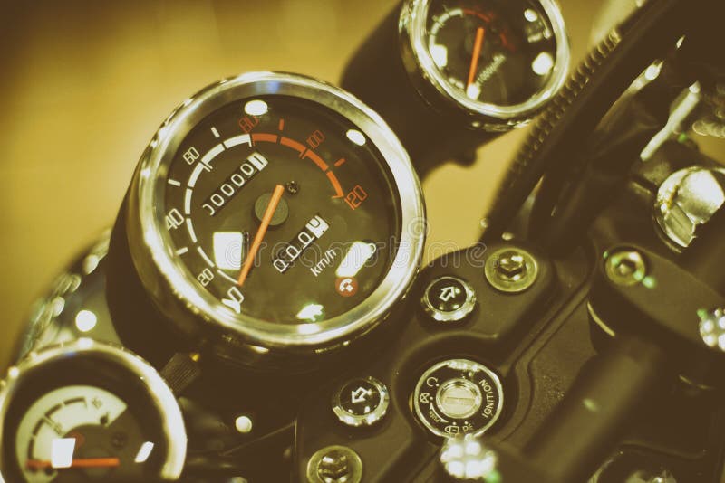 Motorcycle Instrument Panel Stock Photo - Image of speed, instrument ...