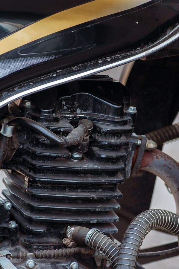Motorcycle Internal Combustion Engine Cylinder Close-up Stock Photo ...