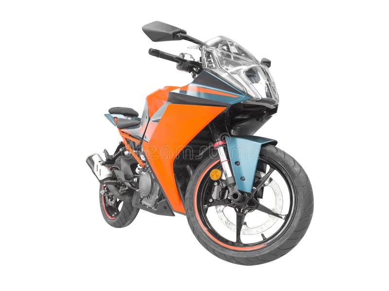 Motorcycle Isolated on White Background. Side View Sport Red Motorcycle ...