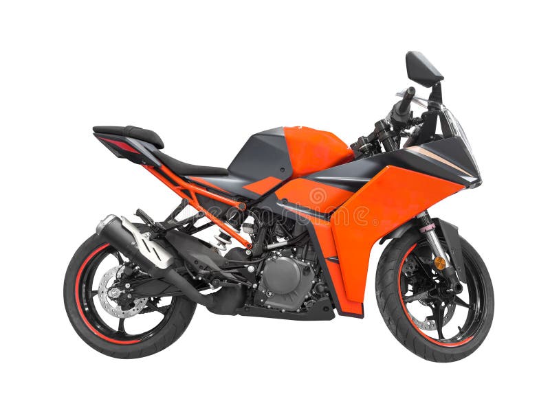 Motorcycle Isolated on White Background. Side View Sport Red Motorcycle ...