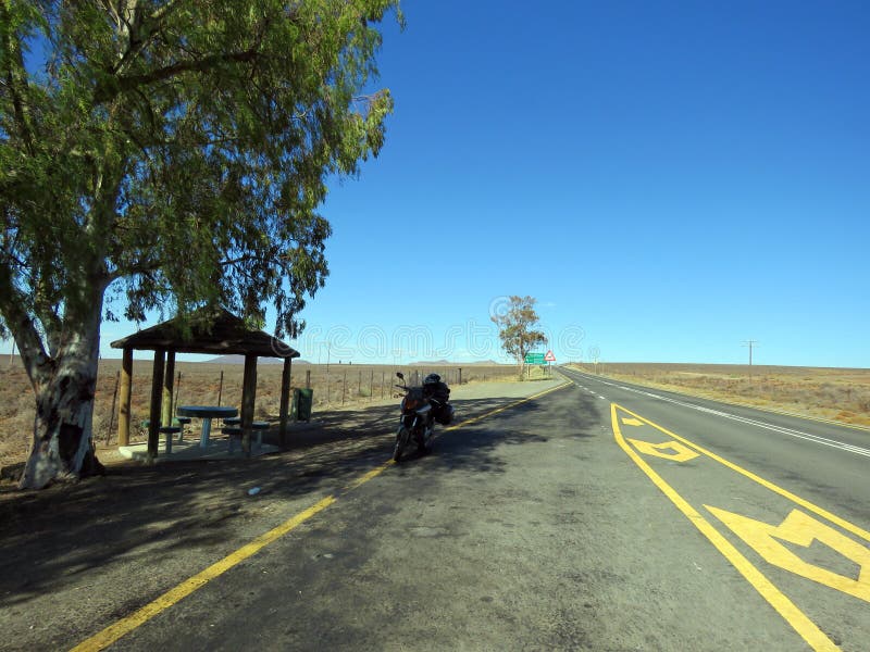 Motorcycle at Karoo Rest Stop Stock Image - Image of bike, karoo: 108533503