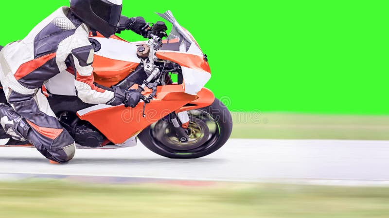 Motorcycle Leaning into a Fast Corner on Highway Stock Image - Image of ...