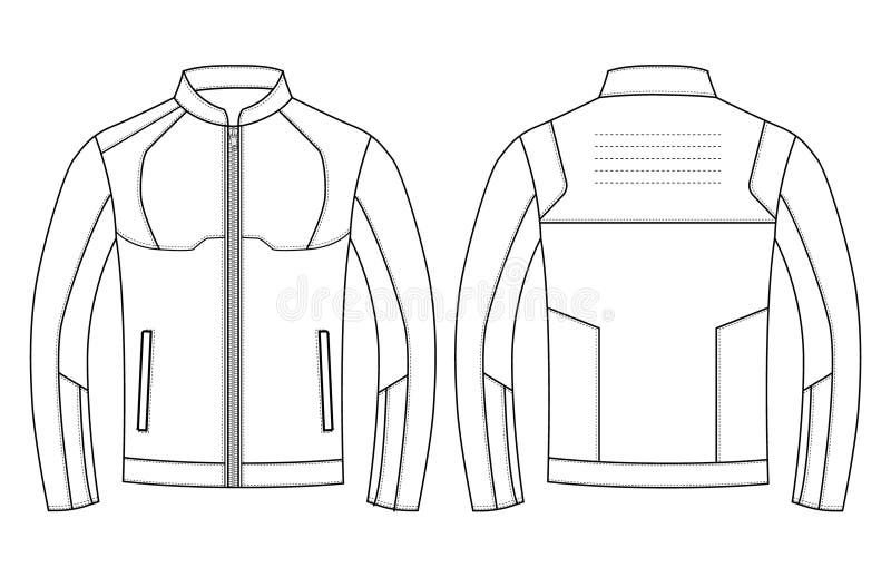 Motorcycle Leather Jacket Vector Illustration Sport Jacket Vector Front ...