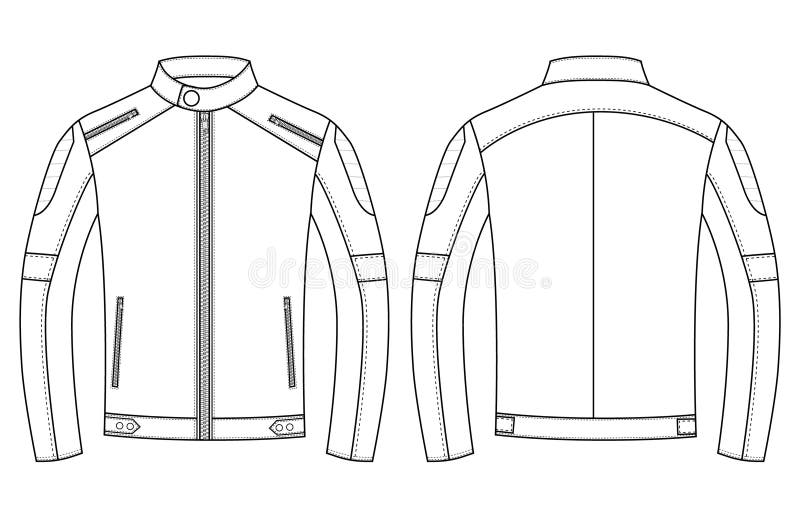 Motorcycle Leather Jacket Vector Illustration Sport Jacket Vector Front ...