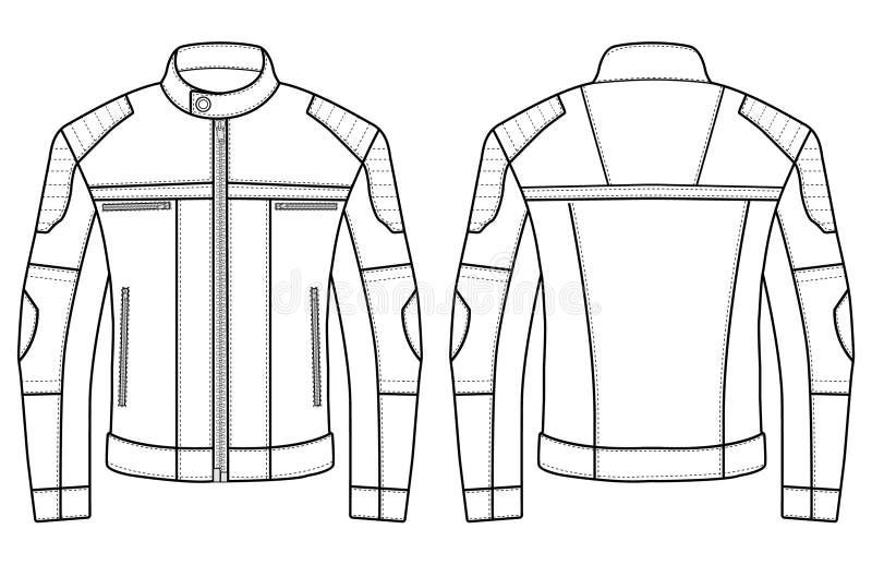 Motorcycle Leather Jacket Vector Illustration Sport Jacket Vector Front ...