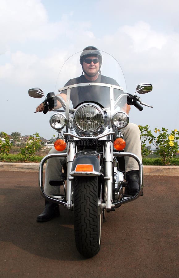 Motorcycle Man stock image. Image of rider, smile, wild - 5374109