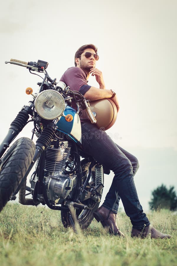 Motorcycle Man stock image. Image of driving, boots, iron - 94908775