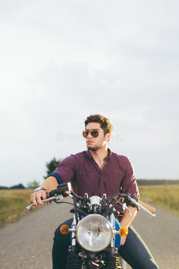 Motorcycle Man stock image. Image of owner, outdoors - 95458617