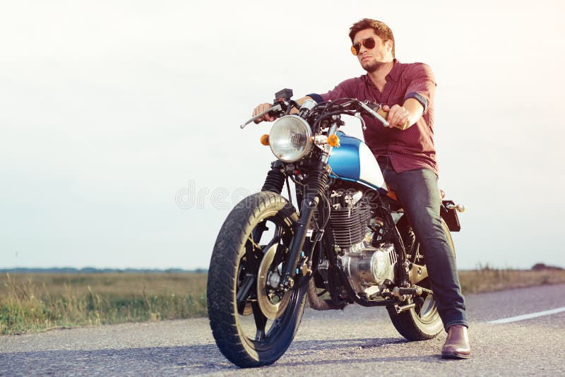 Motorcycle Man stock photo. Image of motorcycle, blank - 95573404