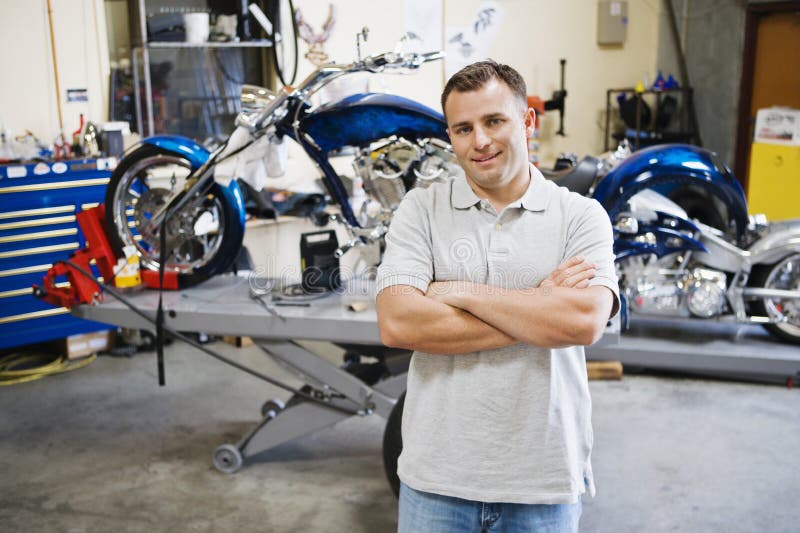 Motorcycle Mechanic stock photo. Image of repair, caucasian - 29662322
