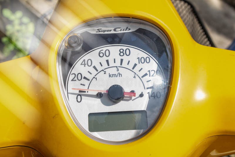 Motorcycle Mileage Engine Yeloow Meter Stock Image - Image of gauge ...