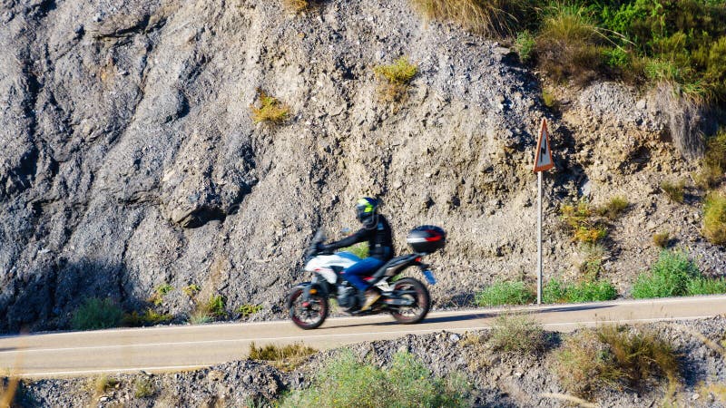 Motorcycle on Mountain Road Stock Photo - Image of ride, spanish: 343048482