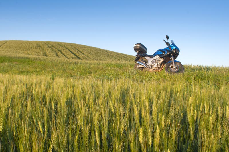 Motorcycle in nature stock image. Image of hill, vehicle - 24929945