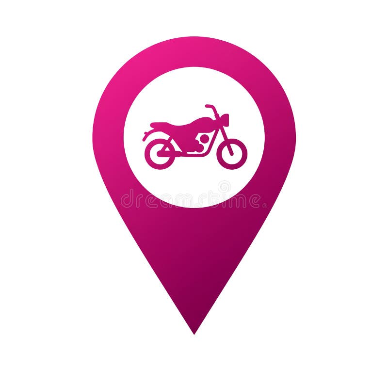 Motorcycle Parking Location Icon, Navigation Pin Pointer Stock ...