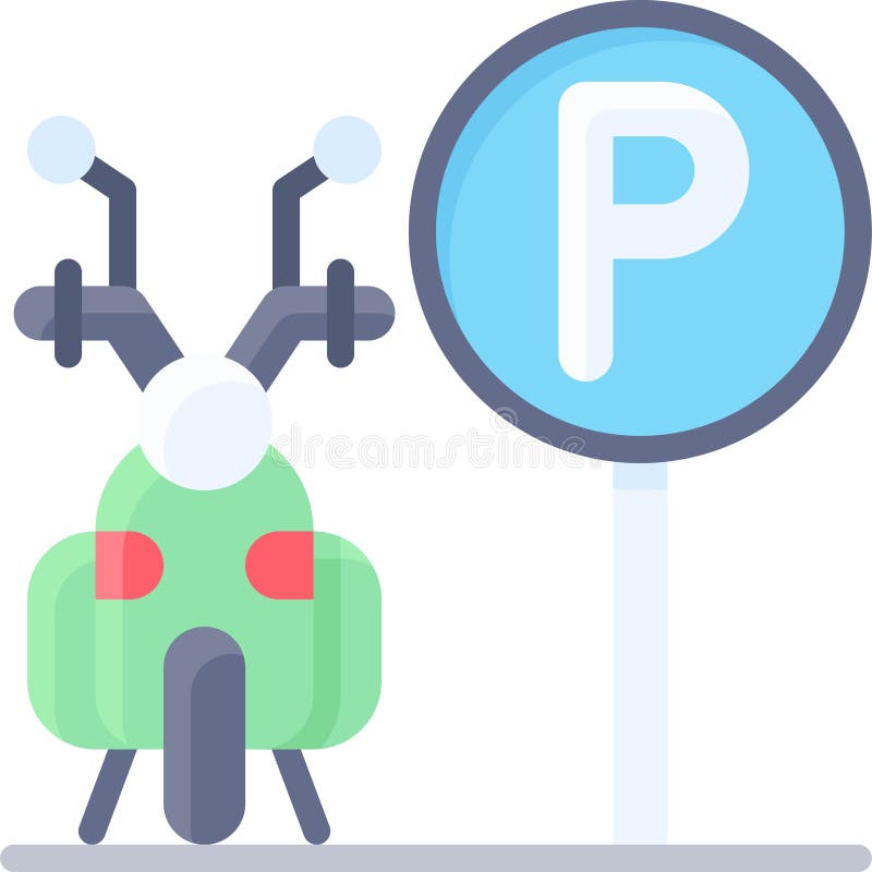 Motorcycle Parking Sign Icon, Parking Lot Related Vector Stock Vector ...