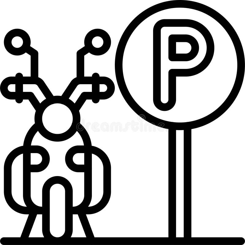 Motorcycle Parking Sign Icon, Parking Lot Related Vector Stock Vector ...