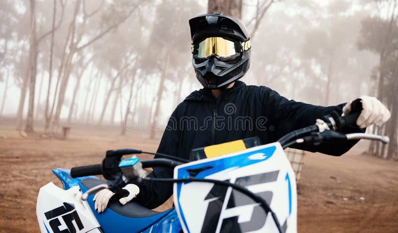 Motorcycle, Person and Sport in Forest with Training for Competition ... Motorcycle, Person and Sport in Forest with Training for Competition ...