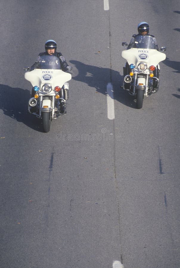 Motorcycle Police Officers Riding on Freeway Editorial Photo - Image of ...