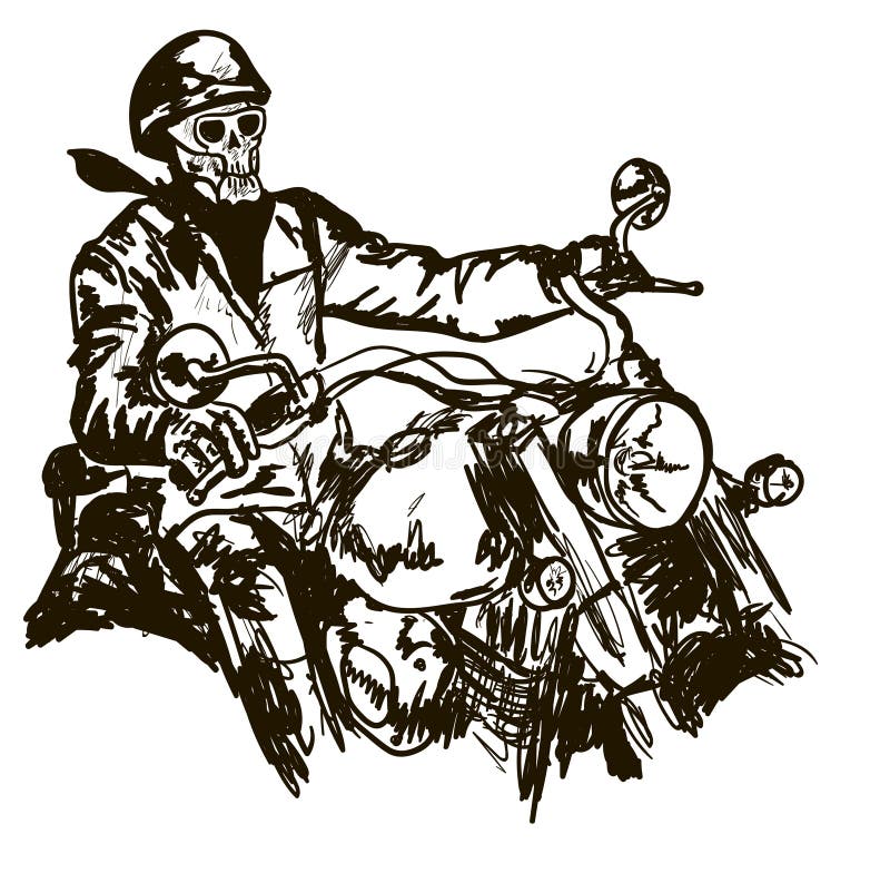 Human Skeleton Riding Motorcycle Stock Vector - Illustration of cowboy ...