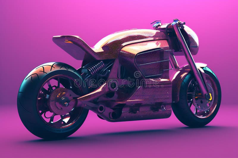 Motorcycle on a Purple Background Stock Illustration - Illustration of ...