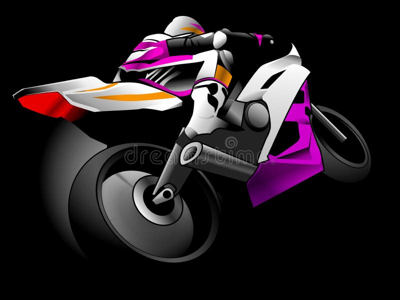 Motorcycle Racer Illustration Stock Vector - Illustration of accelerate ...