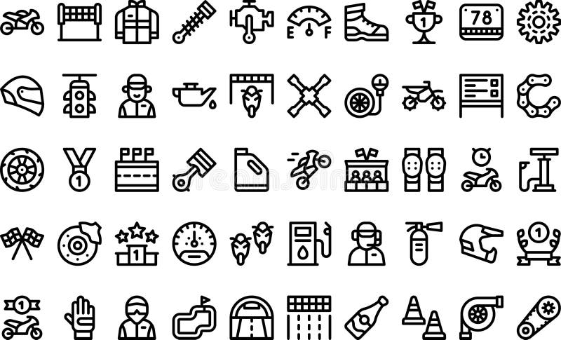 Motorcycle Race Icons High-Quality Vector Icons Collection with ...