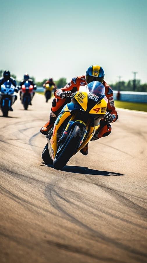 A Motorcycle on Race Track. Racing Sport Stock Illustration ...