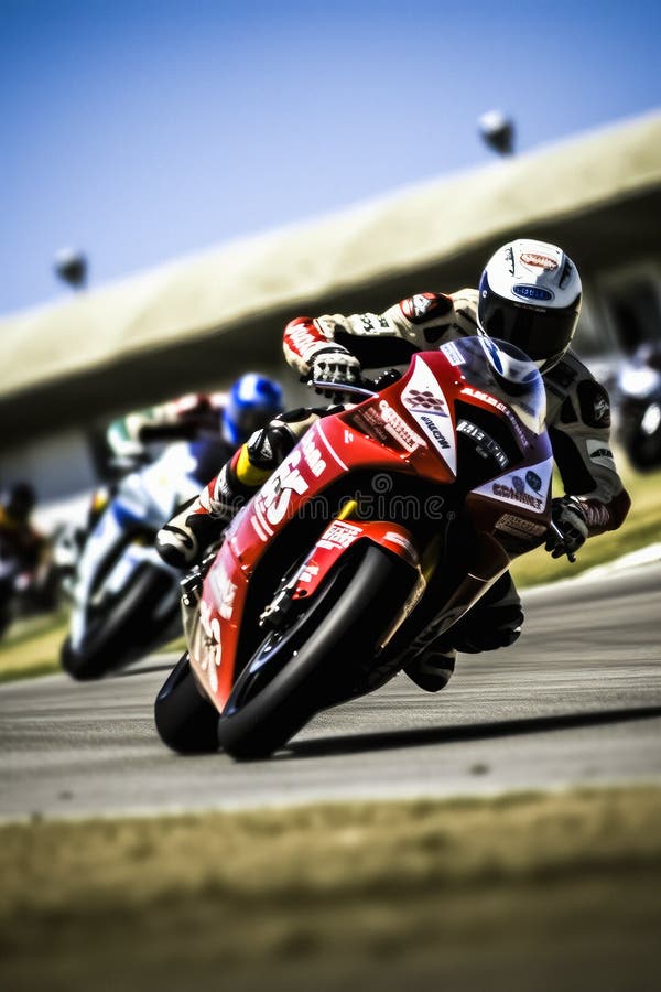 A Motorcycle on Race Track. Racing Sport Stock Illustration ...