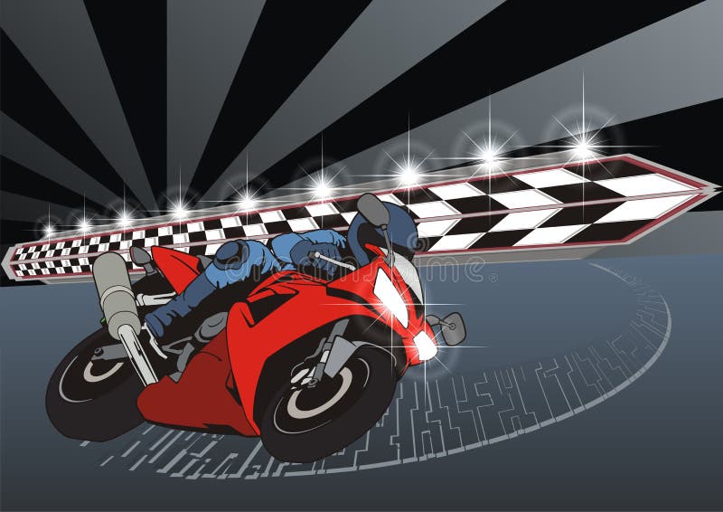Motorcycle Racer Illustration Stock Vector - Illustration of accelerate ...