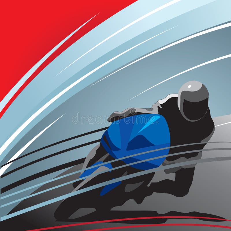 Motorcycle Racer on the Move, Rear View. Vector Stock Vector ...