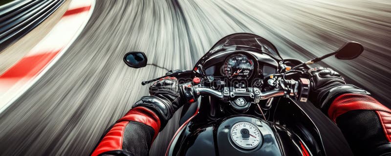 Motorcycle Racer Leaning into a Sharp Curve on a Dynamic Track ...