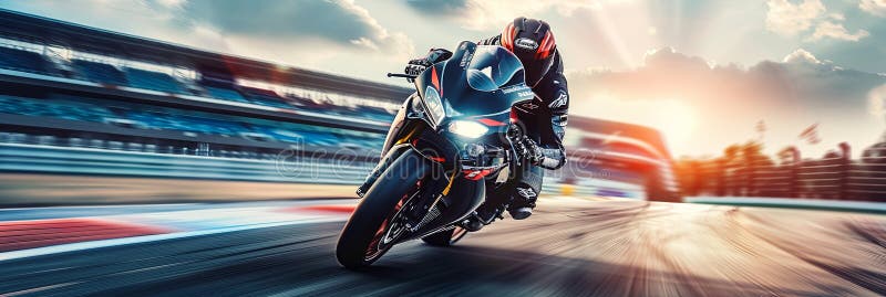 A Motorcycle Racer Leans into a Sharp Turn with Precision, Showcasing ...