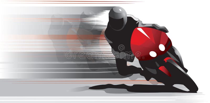Motorcycle Racer on the Move, Rear View. Vector Stock Vector ...