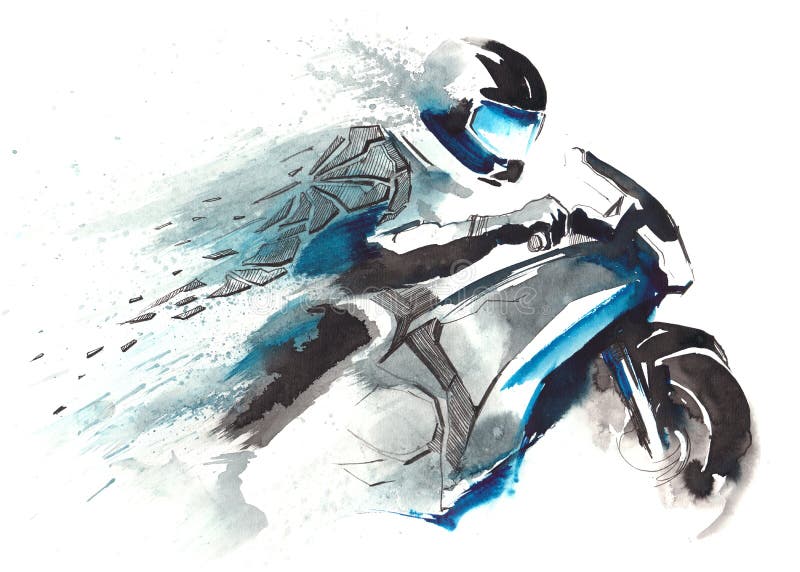 Motorcycle racer stock illustration. Illustration of motion - 69581420