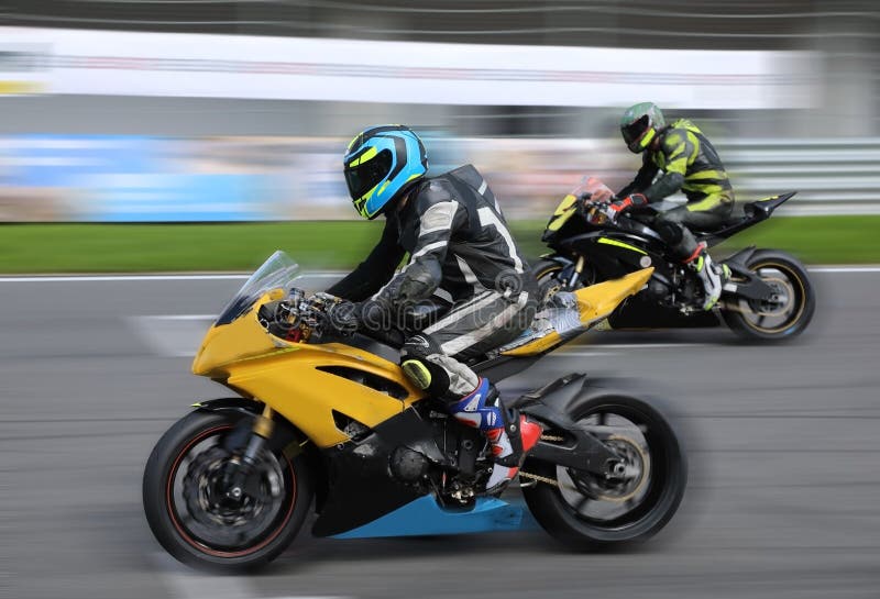 Motorcycle Racers Compete on the Race Track Stock Photo - Image of ...