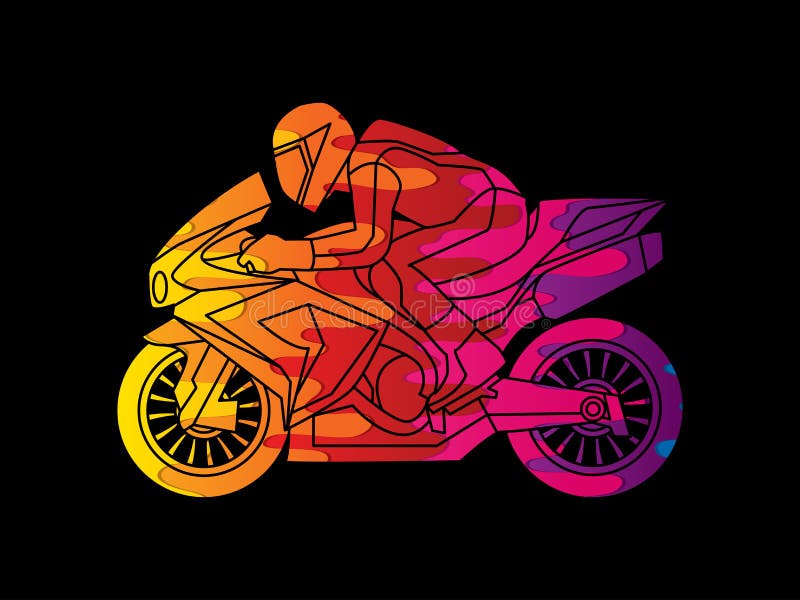Motorcycle Racing graphic stock vector. Illustration of extreme - 83679483