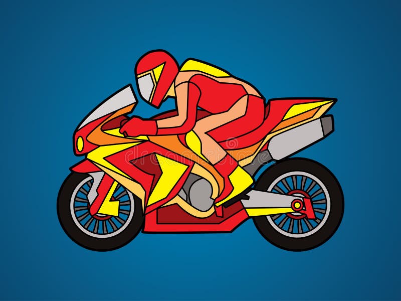 Motorcycle Racing Graphic Vector. Stock Vector - Illustration of club ...